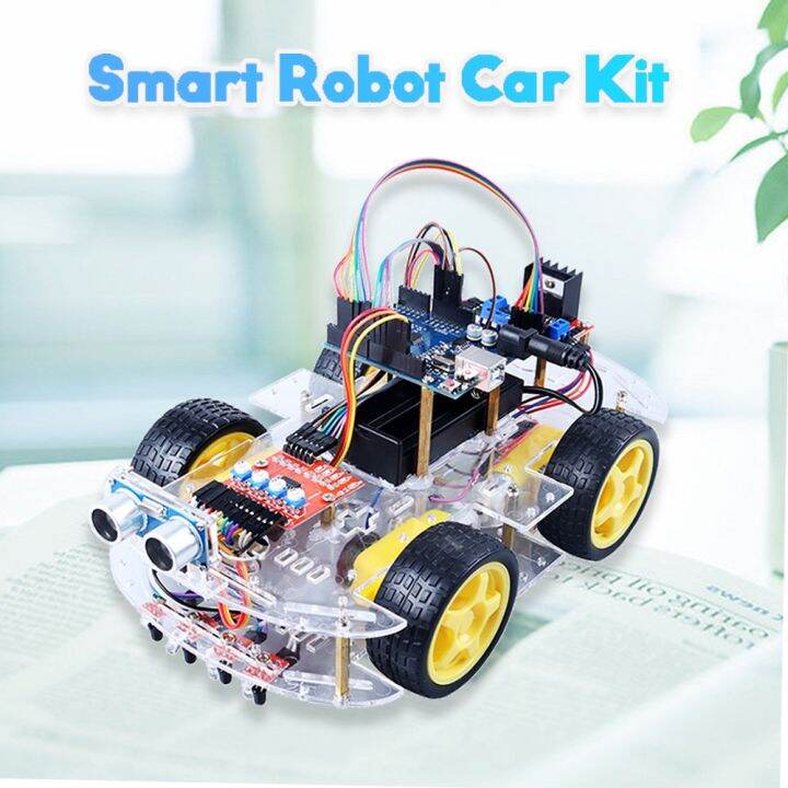 Popular STEM DIY 4WD Smart Robot Car Kit For Arduino Robot Toy UNO R3 ...