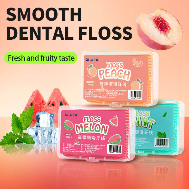 Watermelon, mint, peach flavor dental floss, fruit flavor, superfine ...