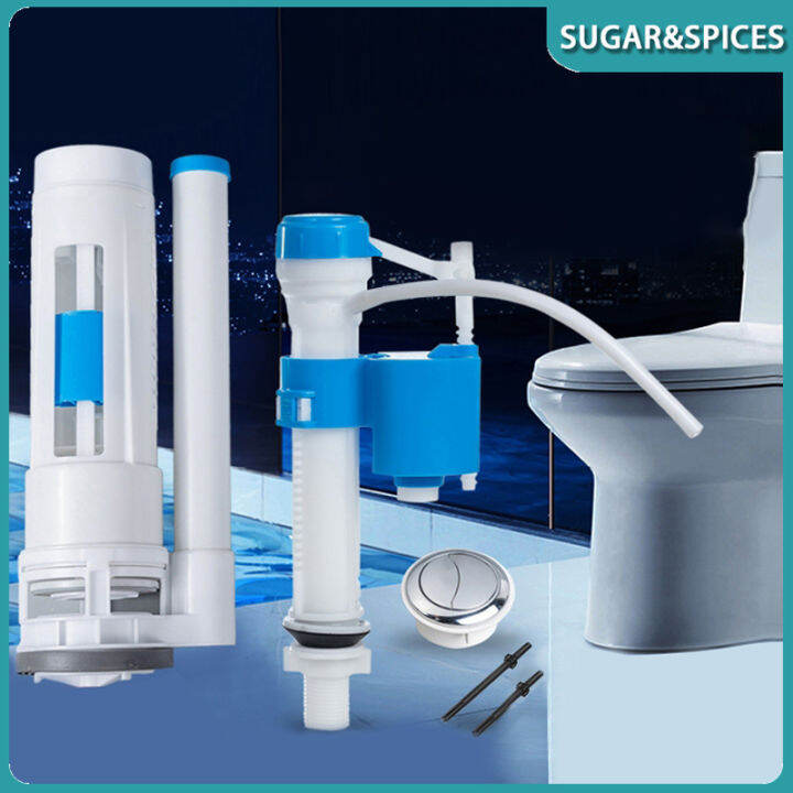 Toilet Tank Fittings Dual Button Inlet Valve Flush Valve Toilet Flush ...