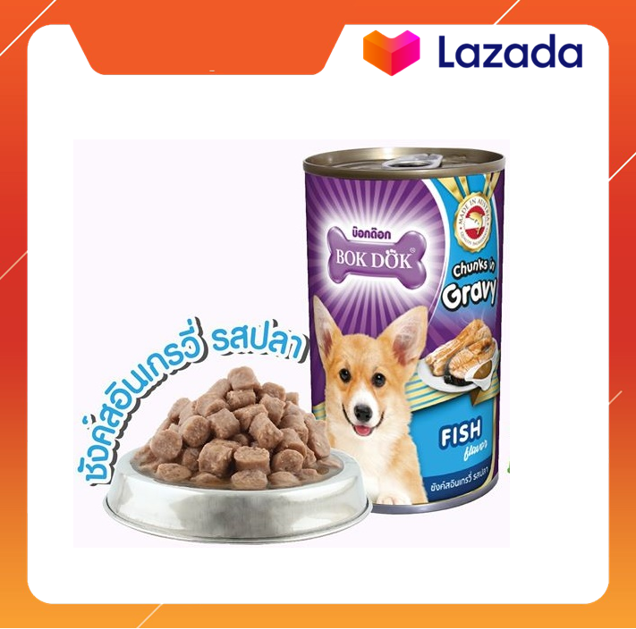 BOKDOK Chunks in Gravy อาหารเปียกกระป๋องสุนัข CF21 รสปลา ขนาด 415g ...