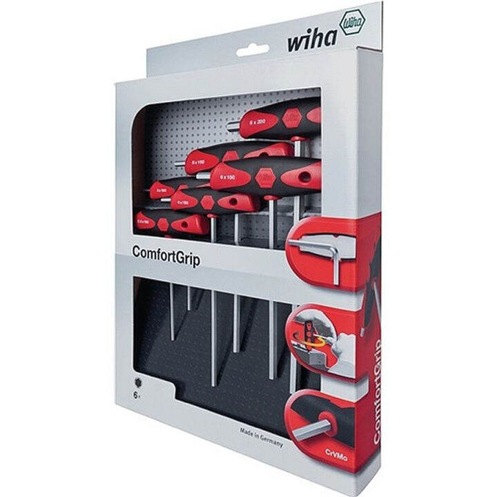 Wiha 334DS K6 Hex Side Driver Set With ComfortGrip, T-Handle Allen ...