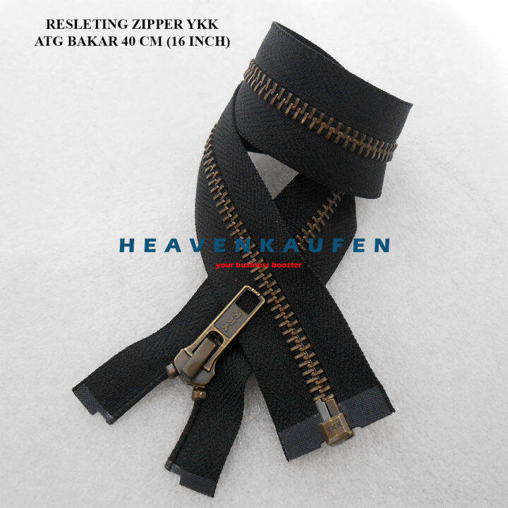 Resleting Zipper YKK 40 cm Atau 16 inch Type Gigi Besi Warna Hitam - Atg Bakar Harga Per Biji ...