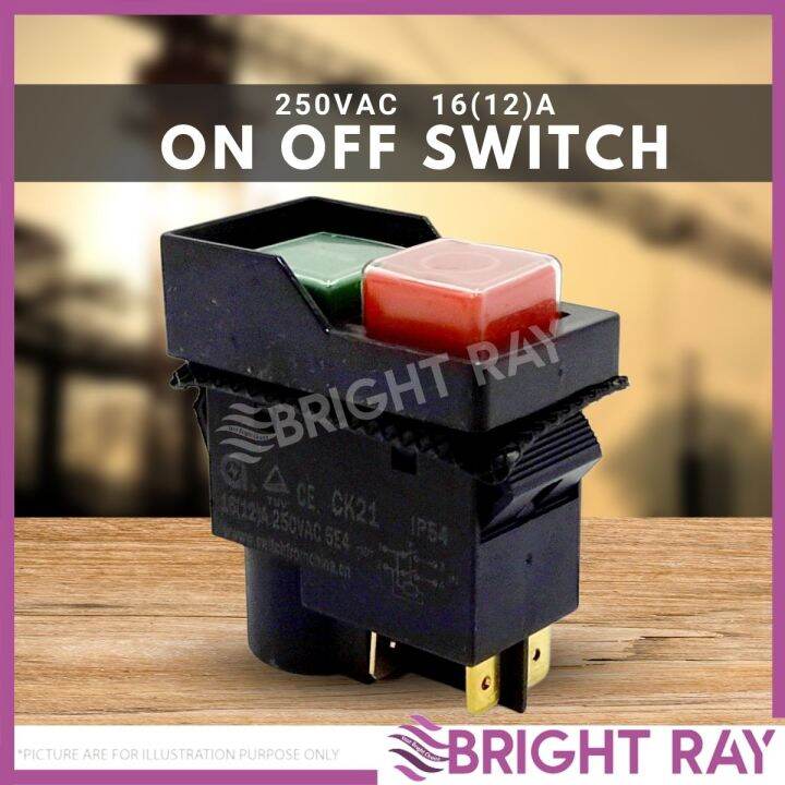 Replacement 4-Pin Start/Stop No Volt Release Switch IP54 16(12)A 250VAC ...