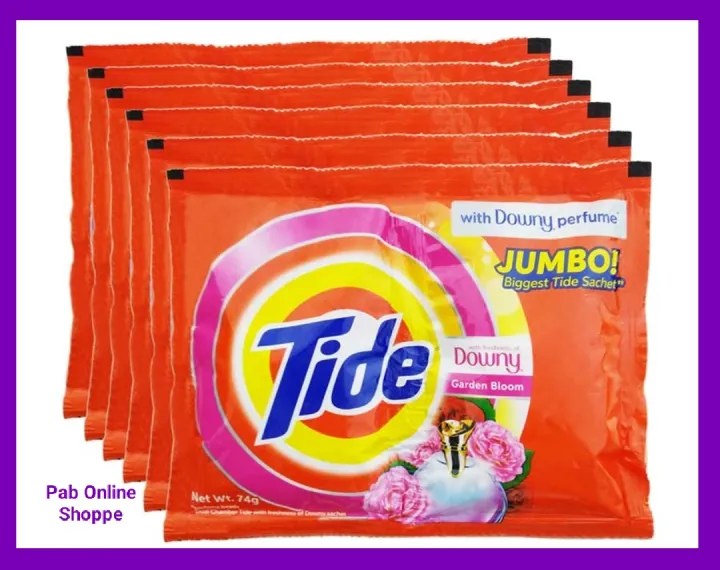 TIDE PERFECT CLEAN SACHET | BUNDLE OF 6 X 74 GRAMS | DOWNY GARDEN BLOOM ...