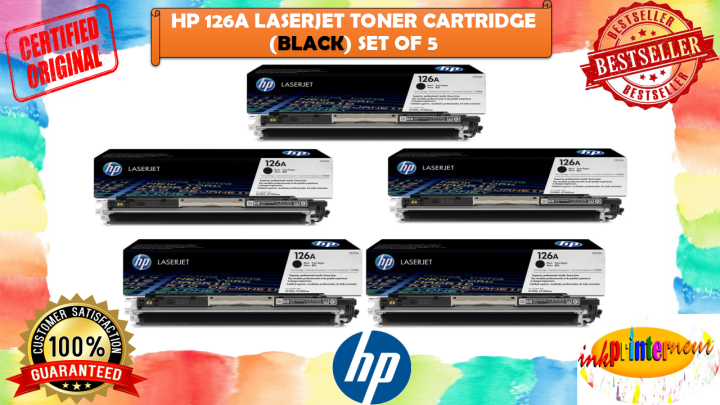 HP 126A CE310A Original LaserJet Toner Cartridge (Black) Set of 5 ...