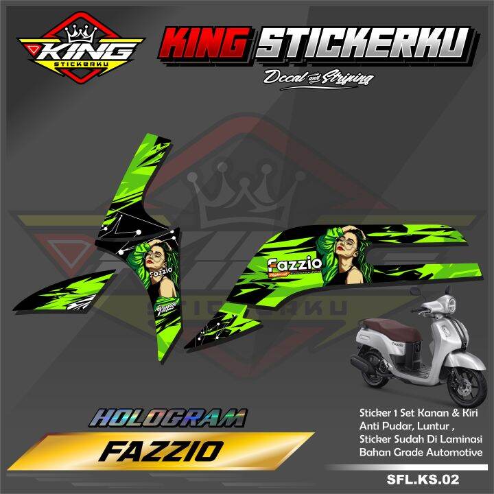 Sticker Striping Lis Variasi Fazzio - Stiker Striping Aksesoris Motor Fazzio Desain Racing. KS ...