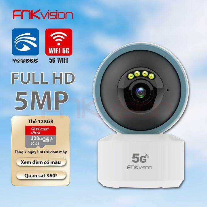 Camera wifi Fnkvision 5.0MP có màu Yoosee 5G, đàm thoại 2 chiều, toàn ...