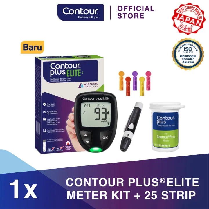 Contour Plus Elite Meter + Strip 25's | Lazada Indonesia