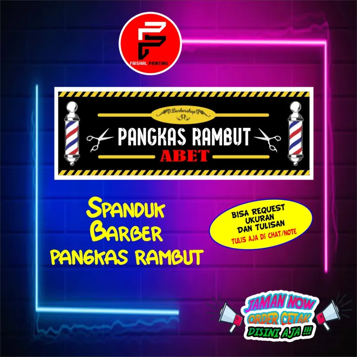 Spanduk Barber / Banner Pangkas Rambut / Spanduk Salon / Banner Custom ...
