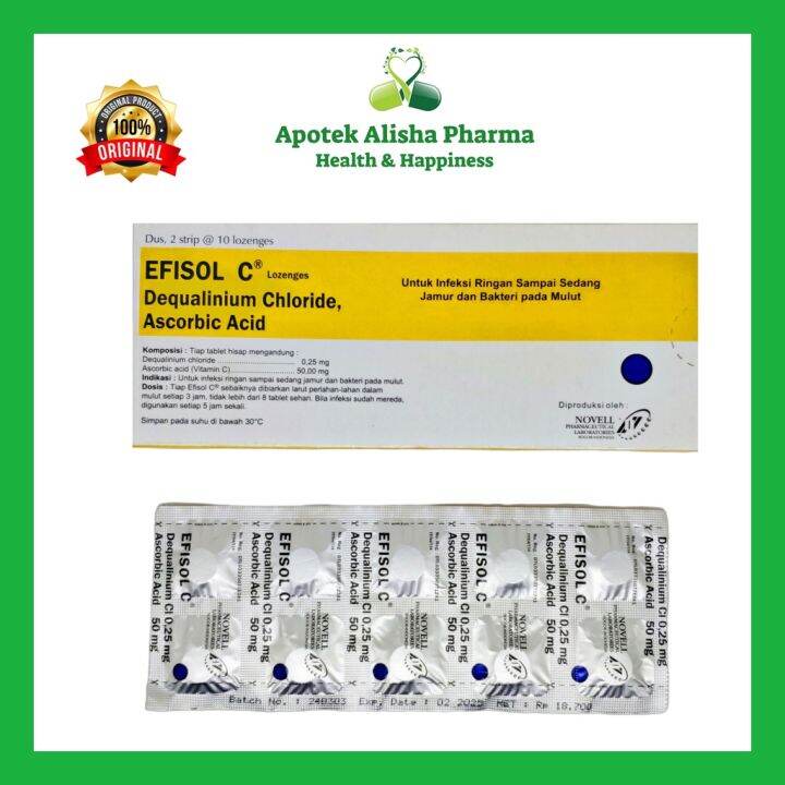 EFISOL C LOZENGES STRIP 10 Tablet Hisap-Efisol Tablet Obat Sariawan ...