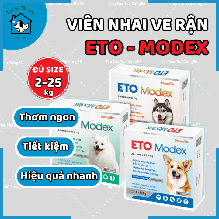 ETO MODEX Viên nhai ve rận bọ chét cho chó từ 2-25kg | Lazada.vn