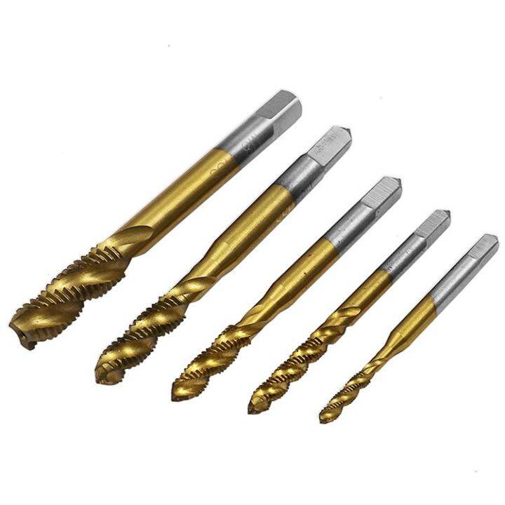 【HOMESTYLISH】 1Pcs Titanium Coated Spiral Fluted Machine Tap Hand ...