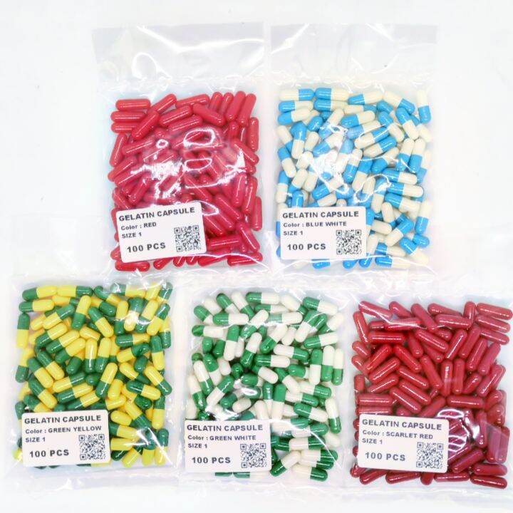 Kapsul Kosong Warna HALAL Size 1 (100pcs/Colour) 颜色空胶囊 / Color Empty ...