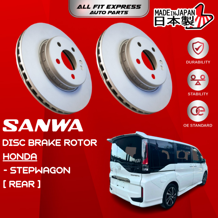 HONDA STEPWAGON STEPWGN REAR (BELAKANG) SANWA DISC ROTOR 100% ORIGINAL ...