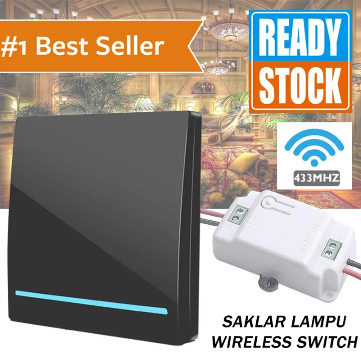 Saklar Lampu Wireless Switch RF 433Mhz 1 Button with 1 PCS Receiver ...