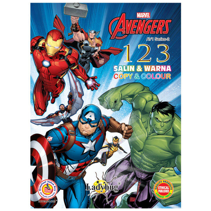Avengers 123 Copy & Colour 16 Pages B5 Size AV1 SERIES 2 | Lazada