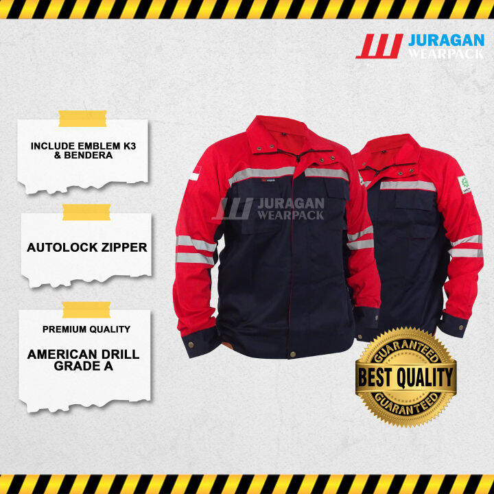 Wearpack Safety Warna Merah Kombinasi Biru Navy | Lazada Indonesia