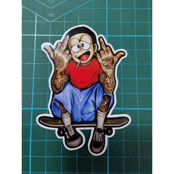 nobita middle finger sticker for motorcycle | Lazada PH