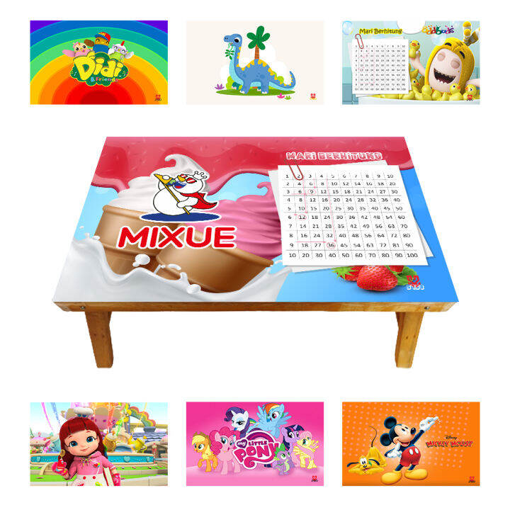 Meja Belajar Anak Karakter Mixue Minnie Mickey Dinosaurus Mouse Marie ...
