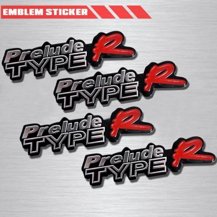 4 Pcs Type R Prelude Logo Car Emblem 3cm (height) x 14cm (width ...