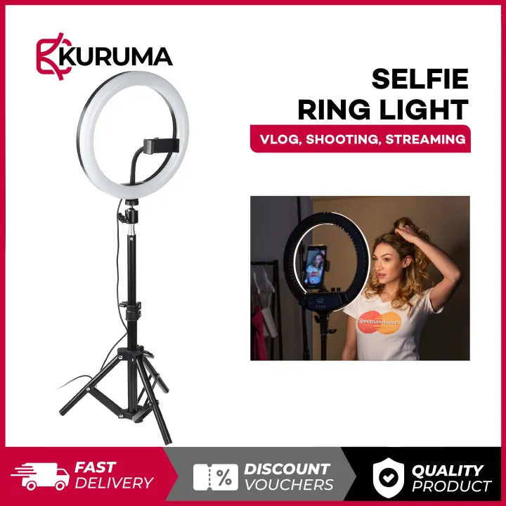 KURUMA Ring Light 3 Mode Color Dimmable Camera Phone 10 inch ...