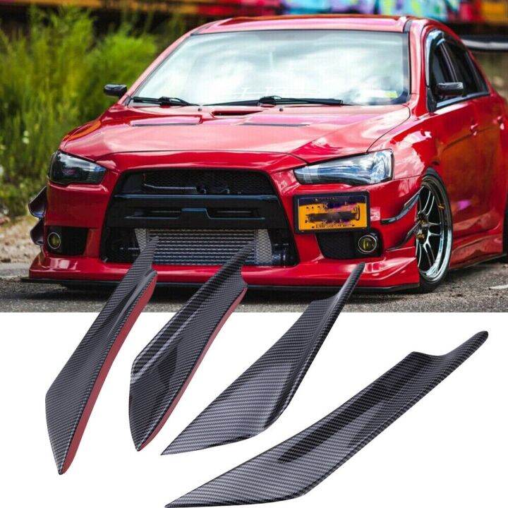 xps 4PCS For Mitsubishi Lancer EVO 2002-2017 Car Front Bumper Canard ...