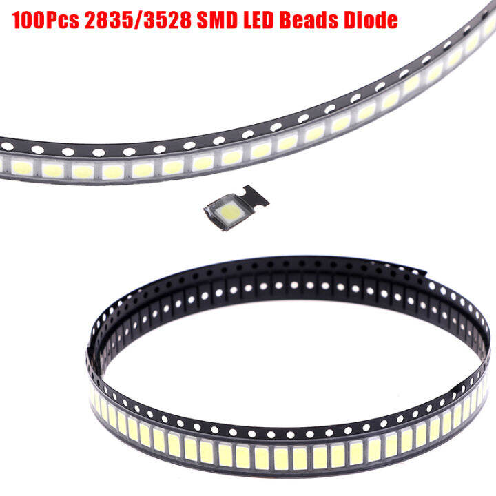 ⭐Ready Stock⭐ 100Pcs 2835/3528 Chips SMD LED Beads 1W 3V Cold White ...