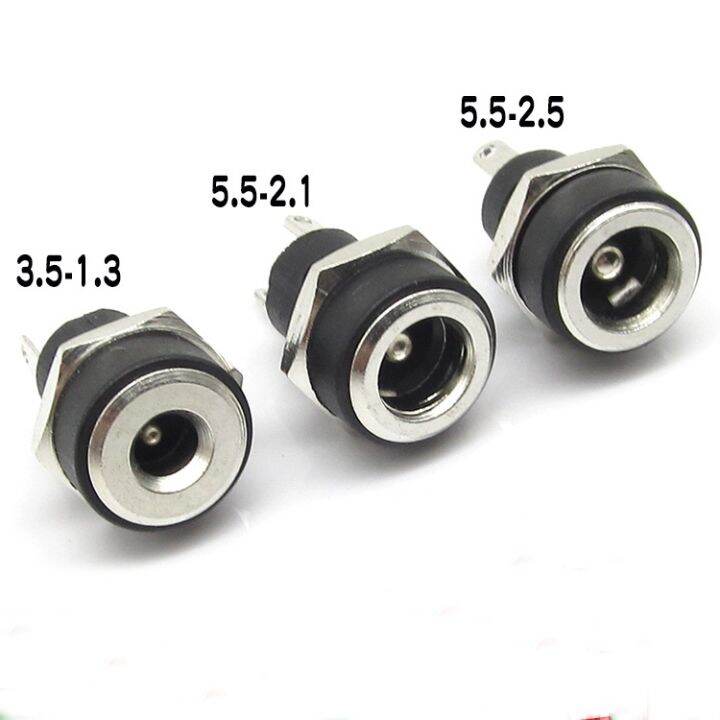 2/5/10pcs 5.5 x 2.1/5.5x2.5mm DC Power Jack Socket Supply Female Panel Mount Connector Plug ...