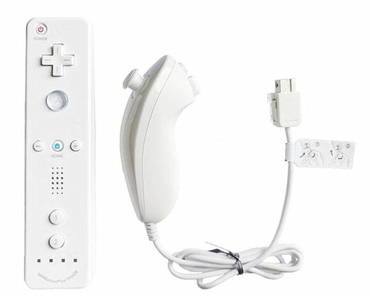 Gamepad สีขาว2 In 1 Wireless Remote Controller สำหรับ Nintendo Wii ...