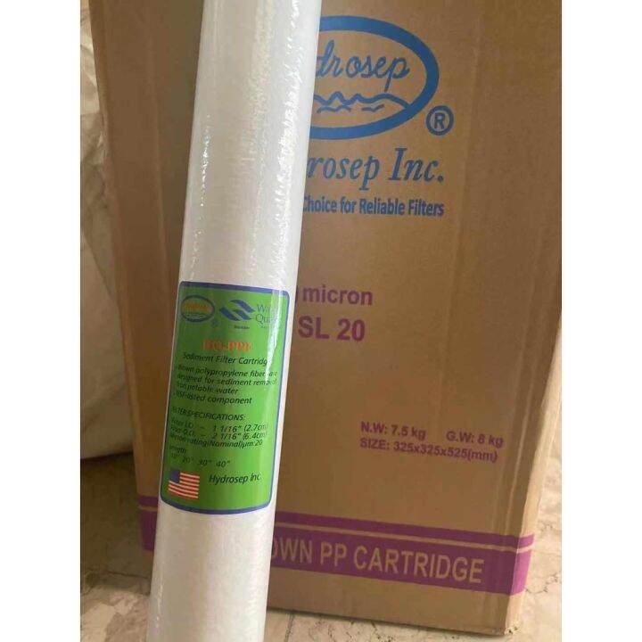 hydrosep 20inch Sediment Filter PP Filter 1 5 10 20 MICRON | Lazada PH