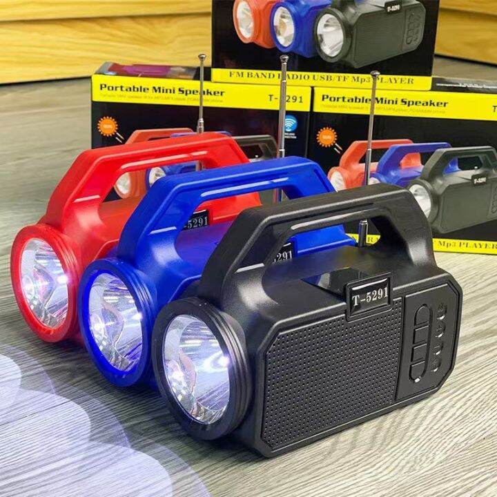 KUKU Solar Power Bluetooth Speaker Radio with USB Tf Reader and LED flashlight T-5296 | Lazada PH