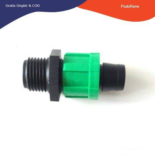 Drip Tape Connector to Male Thread, 16mm x 1/2" (Lock Nut Fitting ...