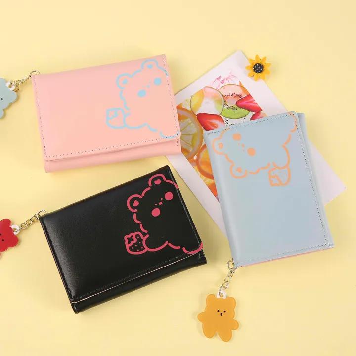 Ilahui Three Fold Wallet - Bear design with chain | Lazada PH