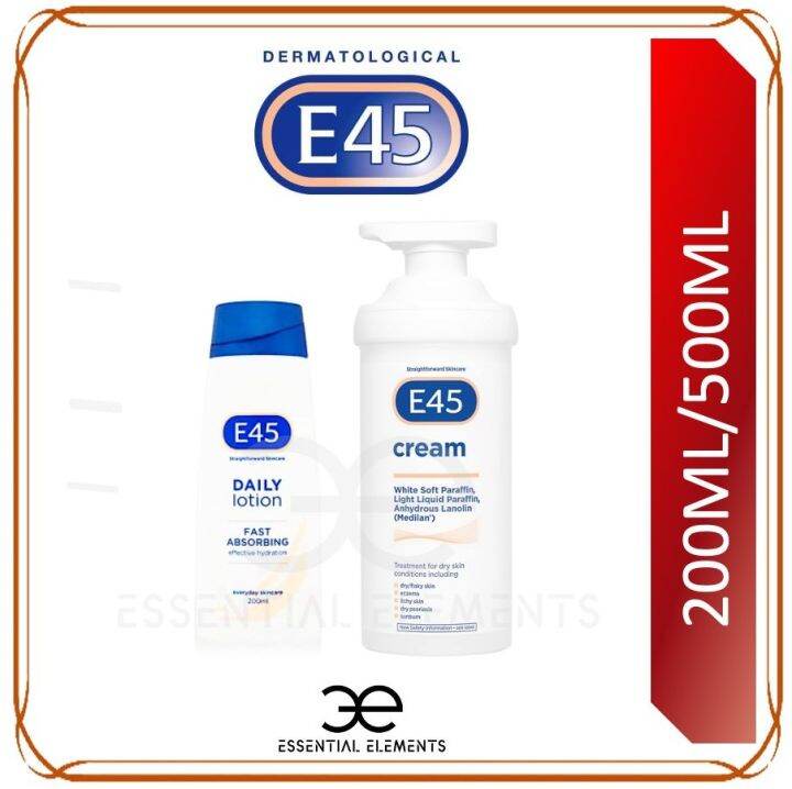E45 Cream Pump 500g / Daily Lotion 200ml Moisturising Lotion- Made In ...