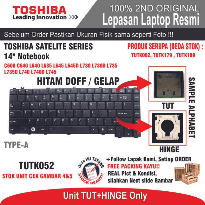 ET10 TUTK052 Tombol Tut TUTS Key Pengunci Dudukan Keyboard Notebook Laptop Toshiba Satellite ...