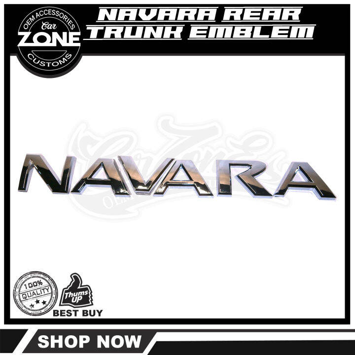 NAVARA Letters Tailgate Logo Emblem for Nissan Navara (Chrome Coated ...