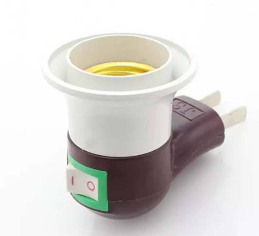E27 LED Light Socket to EU Plug Holder Adapter Converter ON/OFF For ...