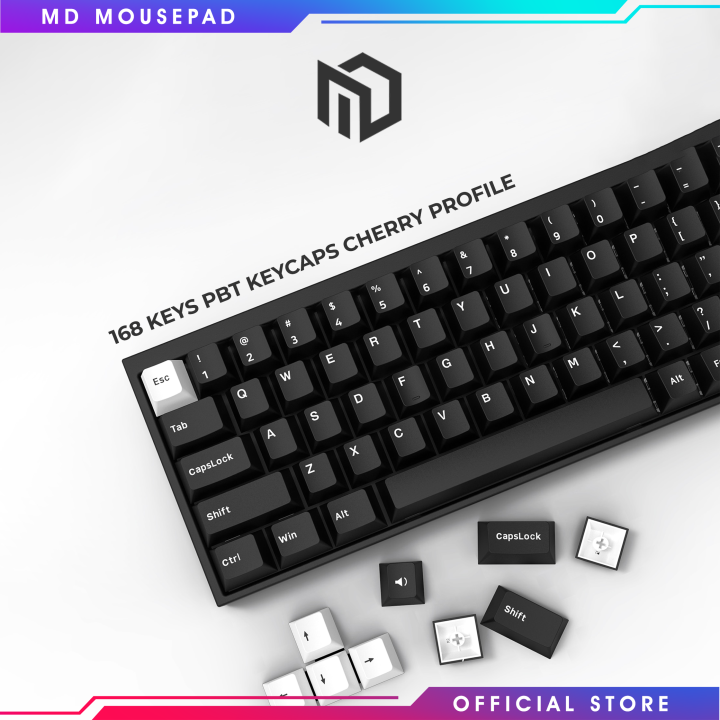 MD x Womier Keycaps | 168 Keys BOW WOB PBT Keycaps Double-shot Cherry ...