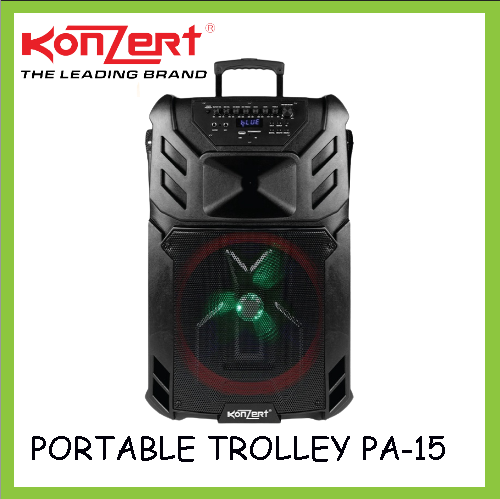 Konzert Philippines PA-15 ,15" PORTABLE TROLLEY SPEAKER w/BLUETOOTH ...