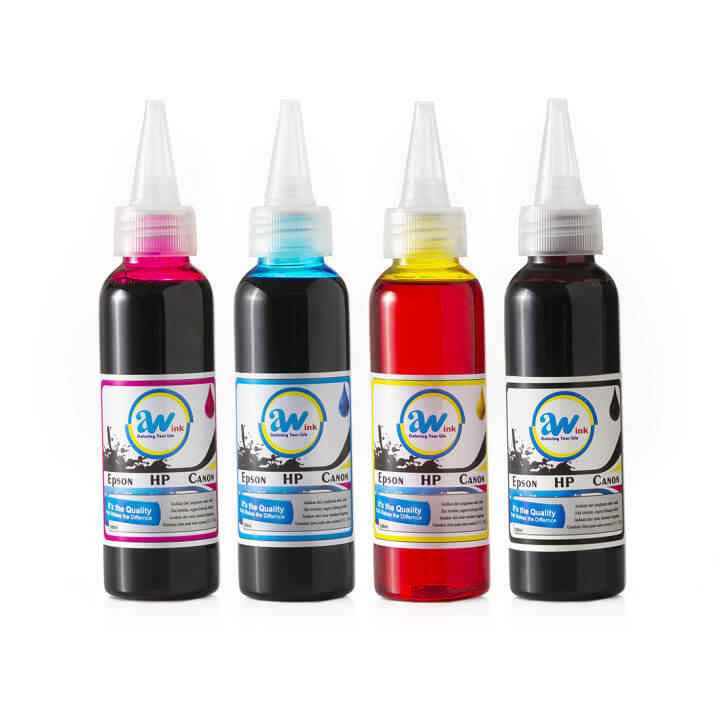 AW Tinta Printer Satu Set (4 warna@100ml) Tinta Compatible Cocok Untuk ...