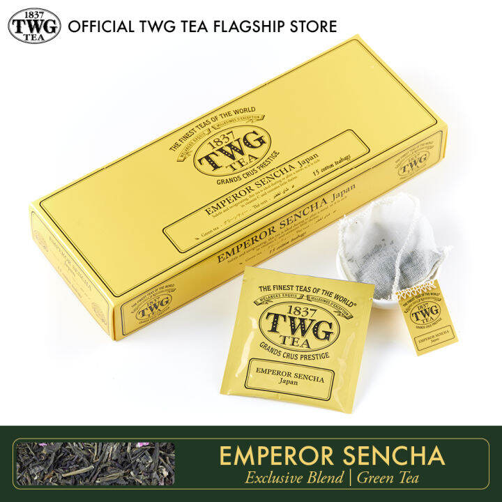 TWG Tea | Emperor Sencha | Green Tea Blend | Cotton Teabag Box 15 Teabags / ชา ทีดับเบิ้ลยูจี ชา ...
