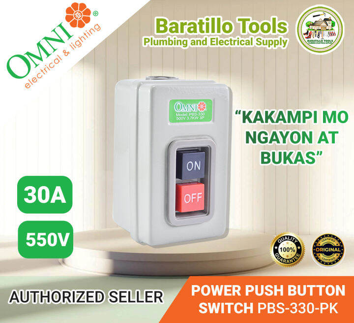 Original OMNI Power Push Button Switch 30A 3.7KW - PBS-330-PK HEAVY ...