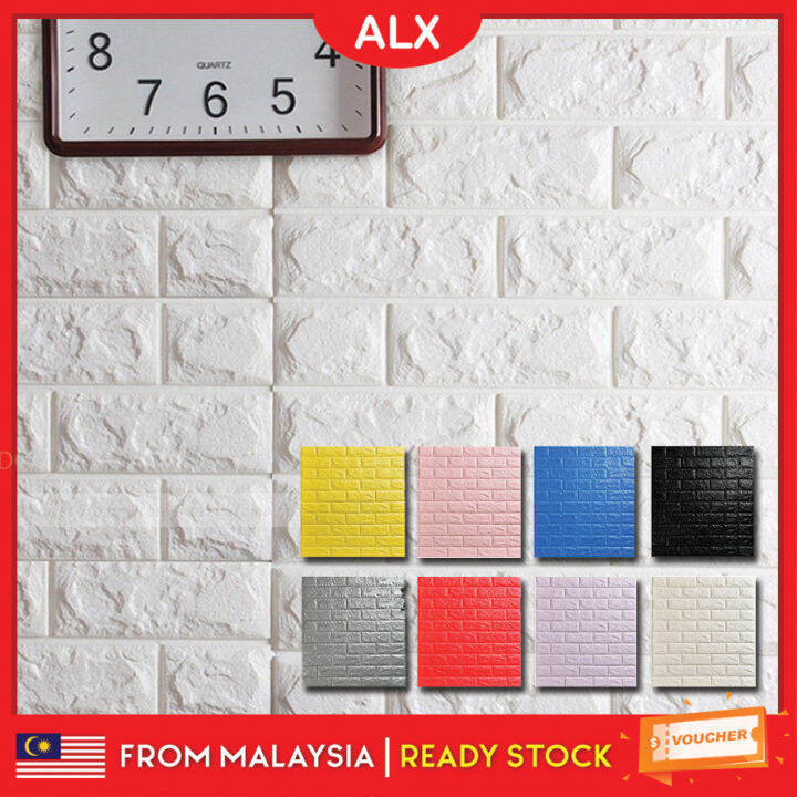 [ WAREHOUSE SALES ] ALX CLEAR STOCK Malaysia 3D Wallpaper Brick Self ...