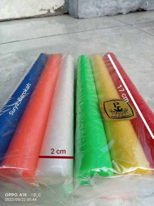 PAKET 2PAK LILIN BESAR WARNA BENING ISI 6X2=12 BATANG TINGGI 17CM ...