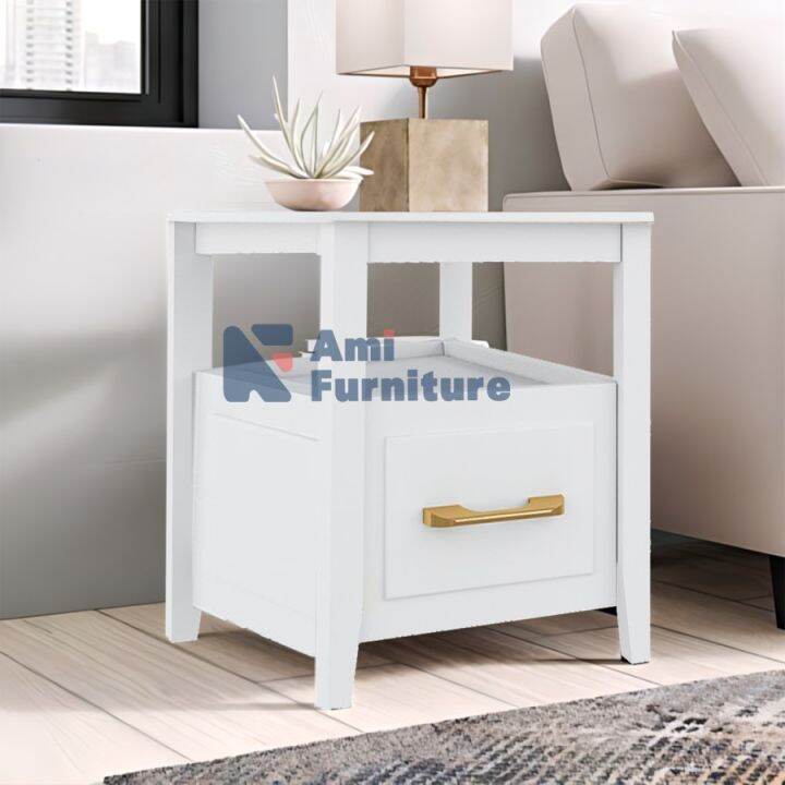 nakas minimalis putih meja sudut side table murah NK MAPLE SIANTANO ...