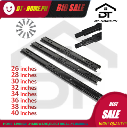 (PER PAIR) Drawer Guide Full Extension Ball Bearing Heavy Duty (26 ...