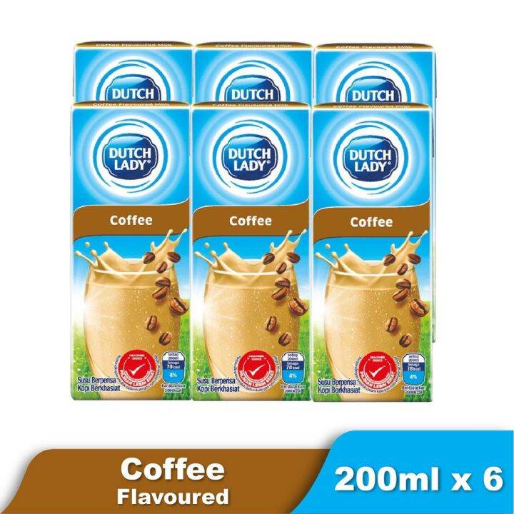 Dutch Lady Pure Farm Coffee UHT Milk 200ml x 6 | Lazada