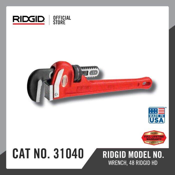 RIDGID 31040 Kunci Pipa 48" 1200mm Straight Pipe Wrench Heavy Duty 48 ...