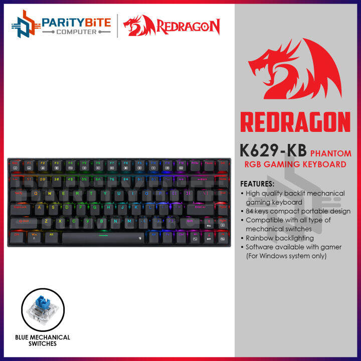 Redragon K629-KB PHANTOM BLUE SWITCH 84 key Rainbow backlight ...