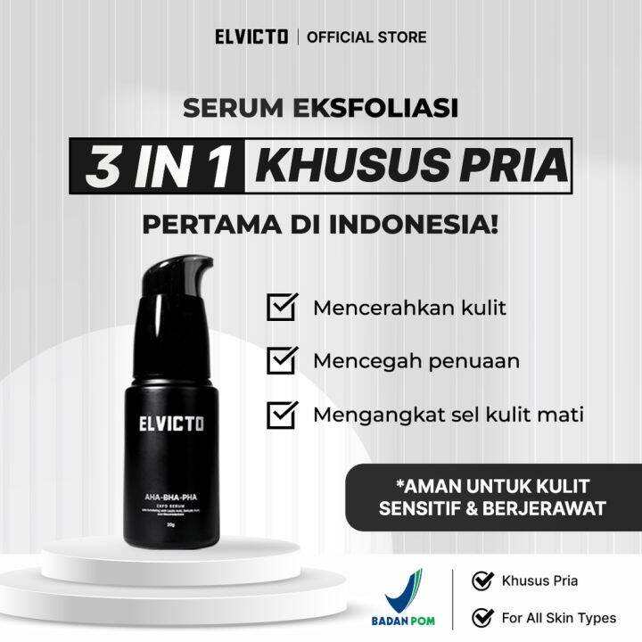 ELVICTO SERUM EKSFOLIASI Skincare Pria AHA BHA PHA Cowok Exfoliasi Wajah | Lazada Indonesia